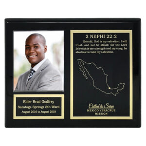 Black Gloss Missionary Plaque - McGees Stamp & Trophy